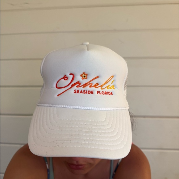 Accessories | Ophelia Seaside Fl White Trucker Hat | Poshmark